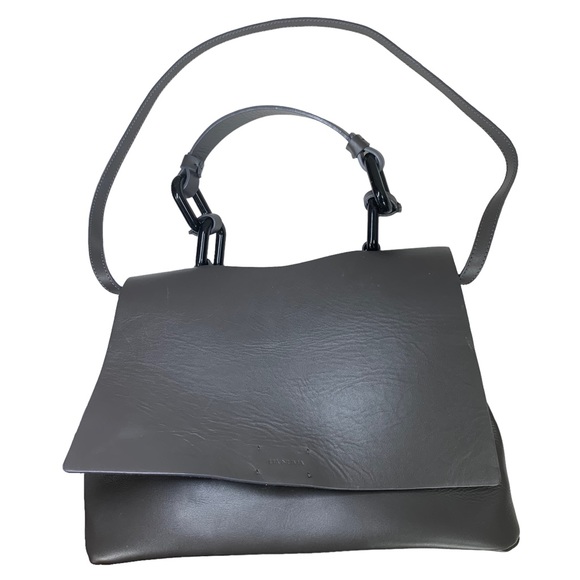 Lia Numa | Bags | Lia Numa Gray Tote Shoulder Bag Purse Leather Made In ...